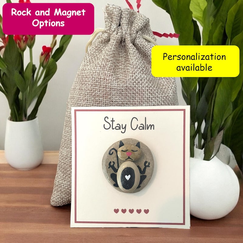 Painted Cat Stones - Etsy