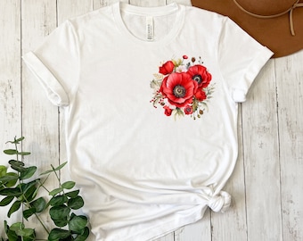 Vintage Poppy Shirt, Poppy Flower Shirt, Poppy Flower Gift, Boho ...