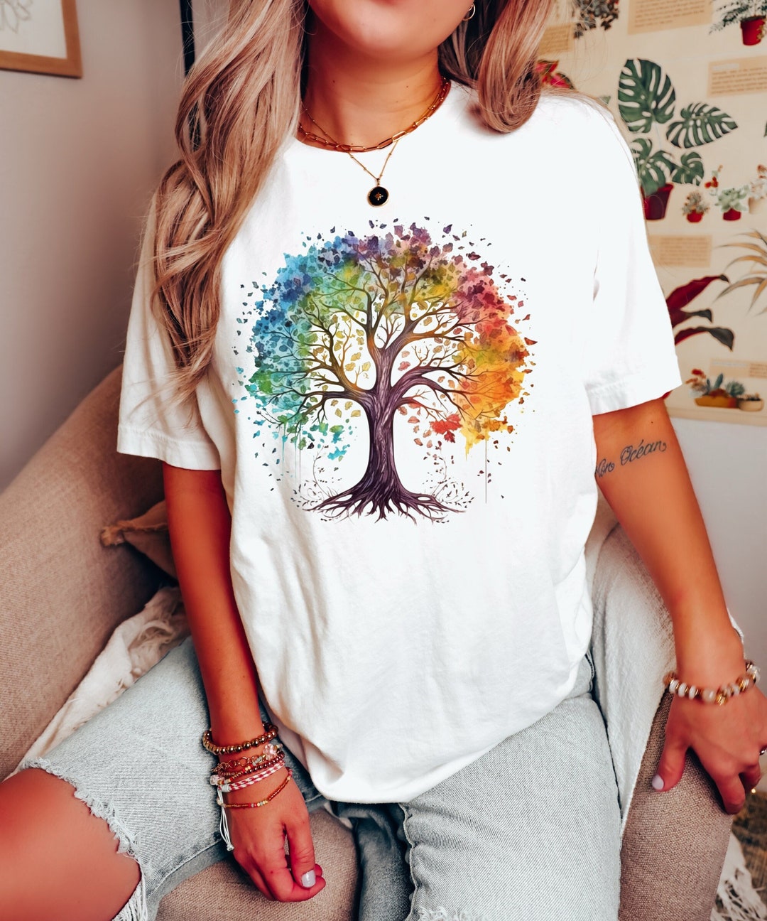 Watercolor Tree of Life Shirt, Tree Shirt, Gnarled Tree T-shirt, Nature ...