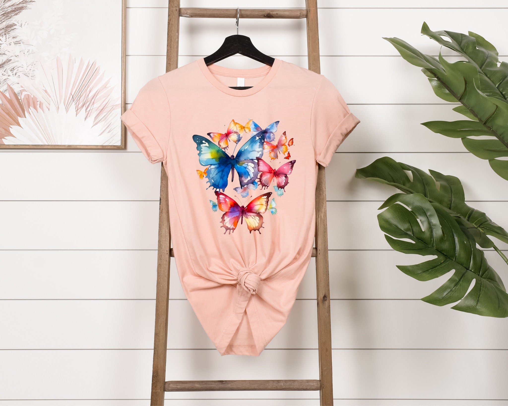 Watercolor Butterfly Top Womens Butterfly Tee Wildlife Tee - Etsy Canada