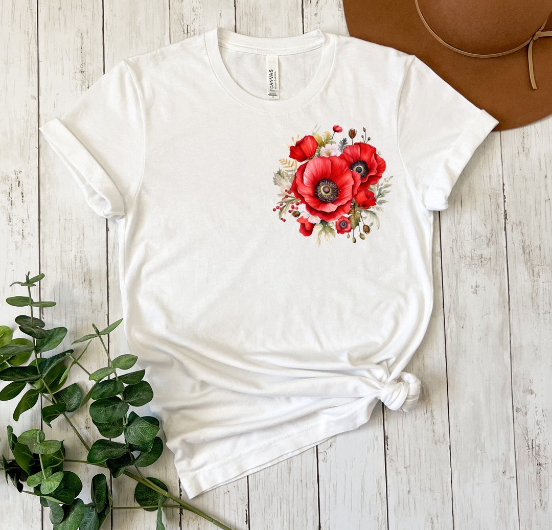 Watercolor Poppy Shirt, Poppy Flower Shirt, Poppy Flower Gift, Boho ...