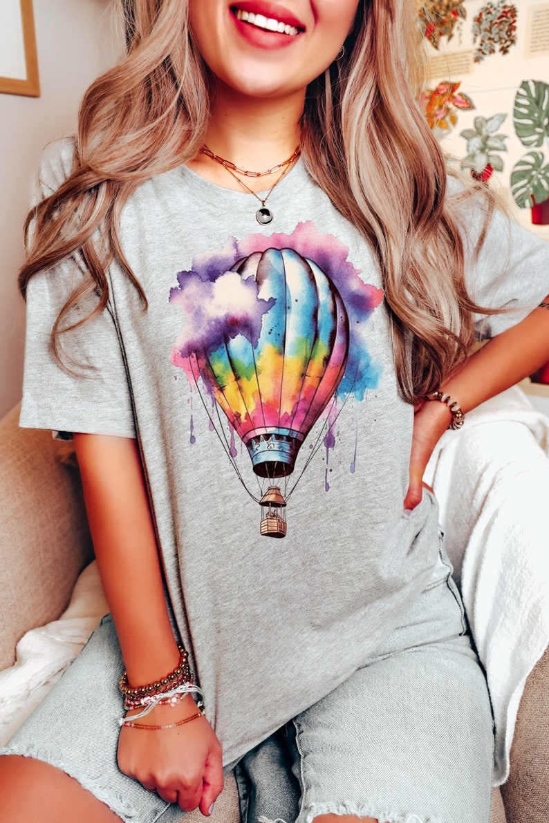 Watercolor Hot Air Balloon Shirt, Balloon Lover Shirt, Balloon Shirt ...