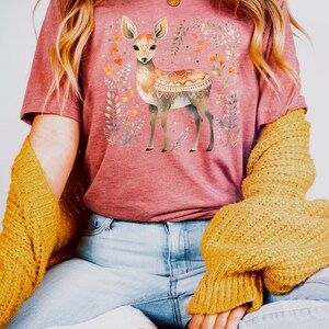 Watercolor Fawn Shirt | Scandinavian Folklore Art | Wildlife Nature T ...