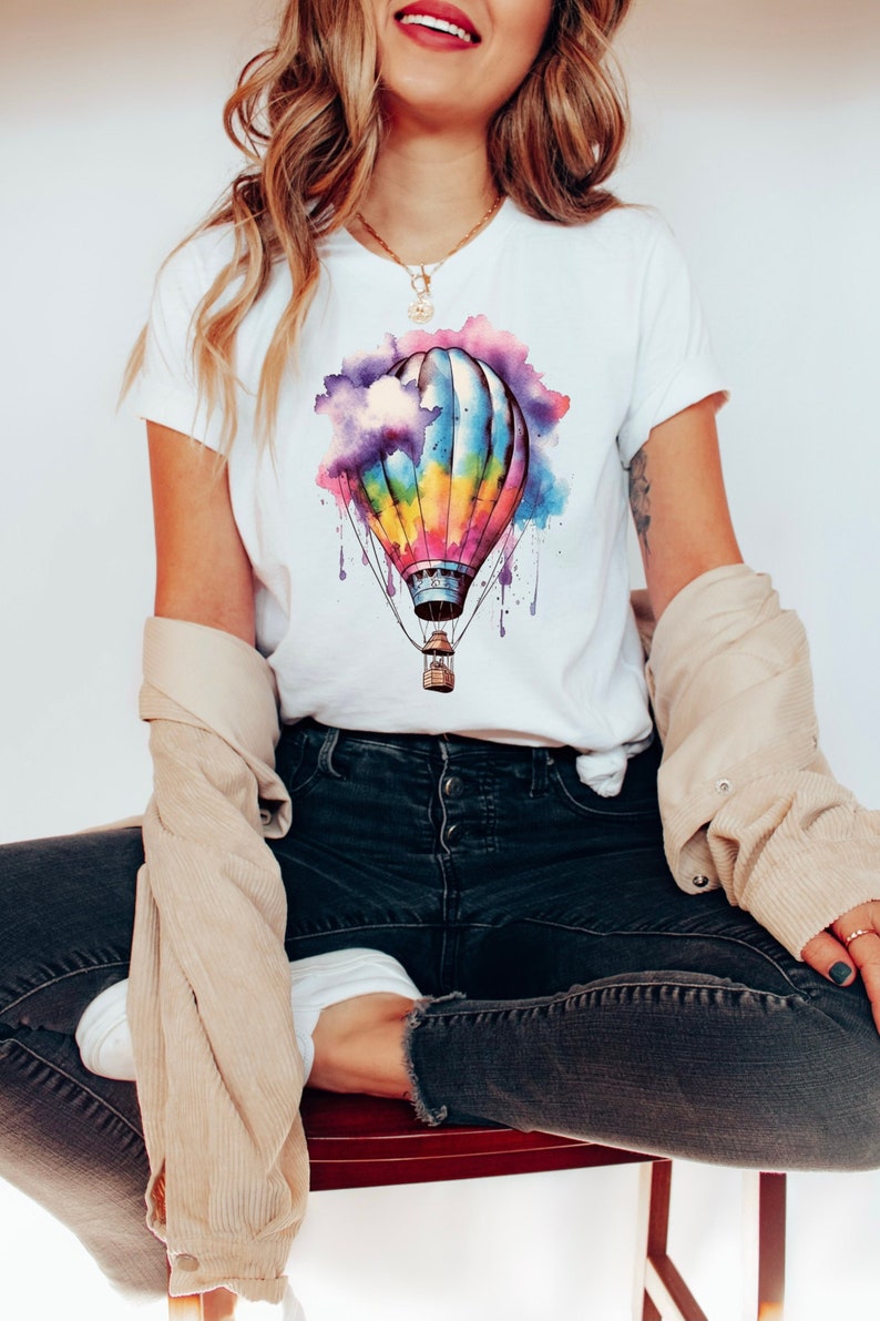 Watercolor Hot Air Balloon Shirt, Balloon Lover Shirt, Balloon Shirt ...