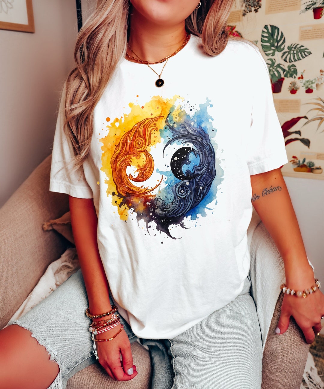 Yin Yang Shirt, Sun and Moon Shirt, Celestial Shirt, Zen Shirt, Zen ...