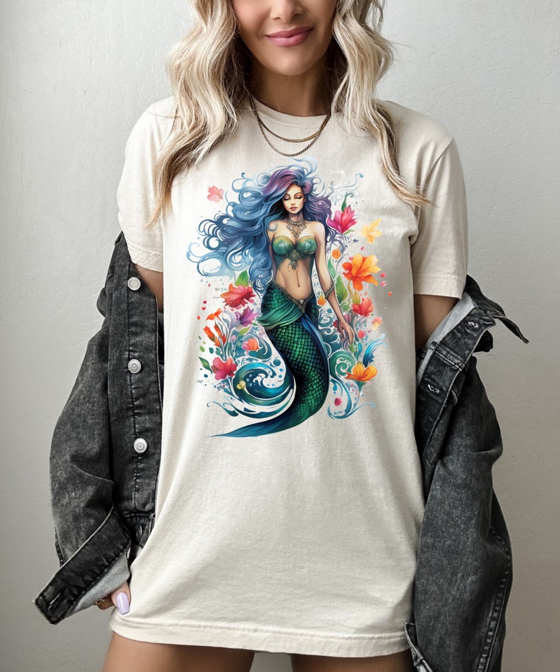 Watercolor Mermaid Shirt, Mermaidcore Clothing, Mermaid Top, Mermaid ...