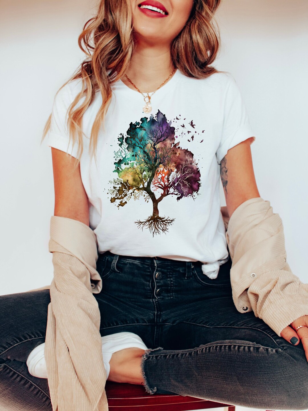 Watercolor Tree Shirt, Tree of Life Shirt, Tree Lover Tee, Forest Top ...