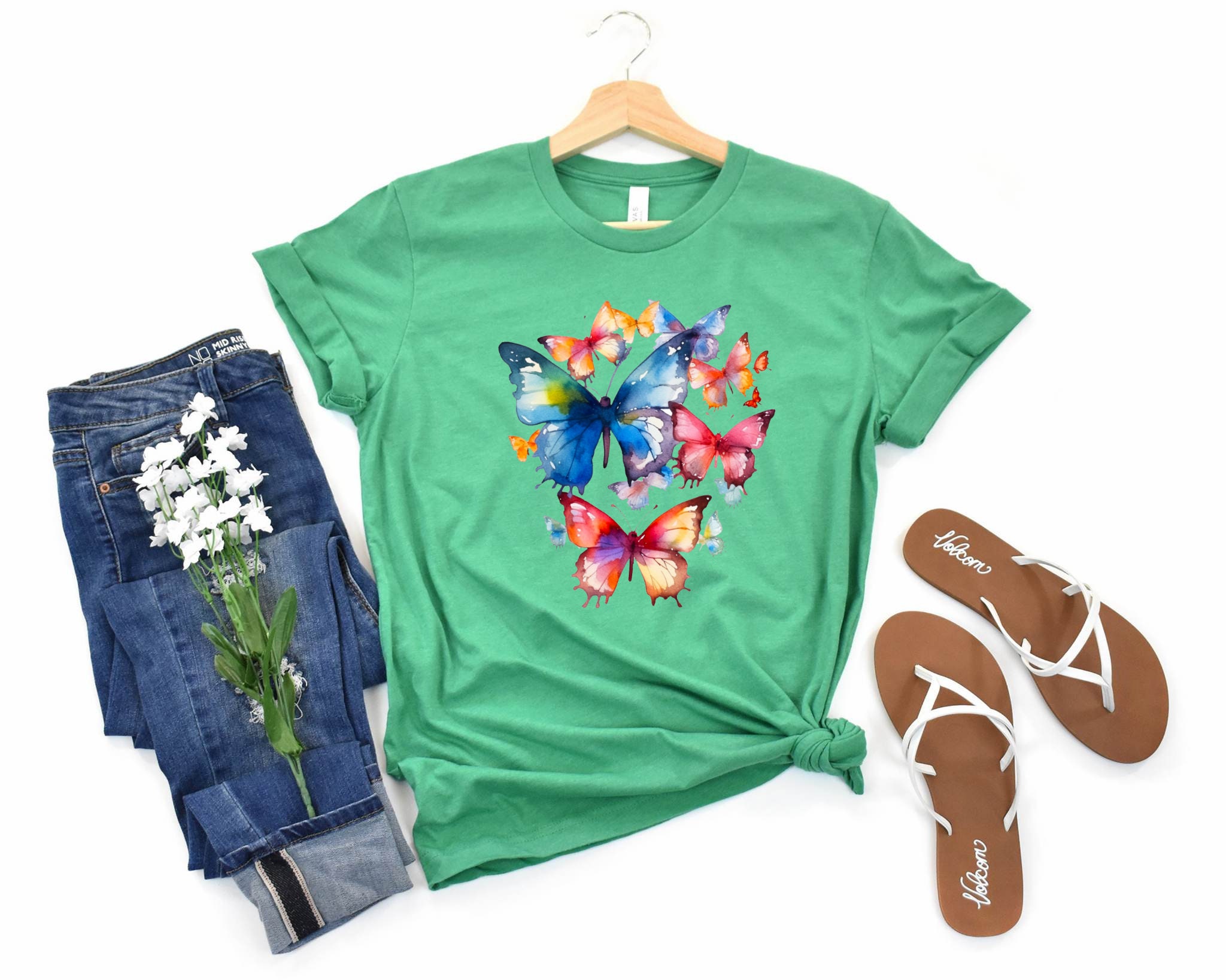 Watercolor Butterfly Top Womens Butterfly Tee Wildlife Tee - Etsy Canada