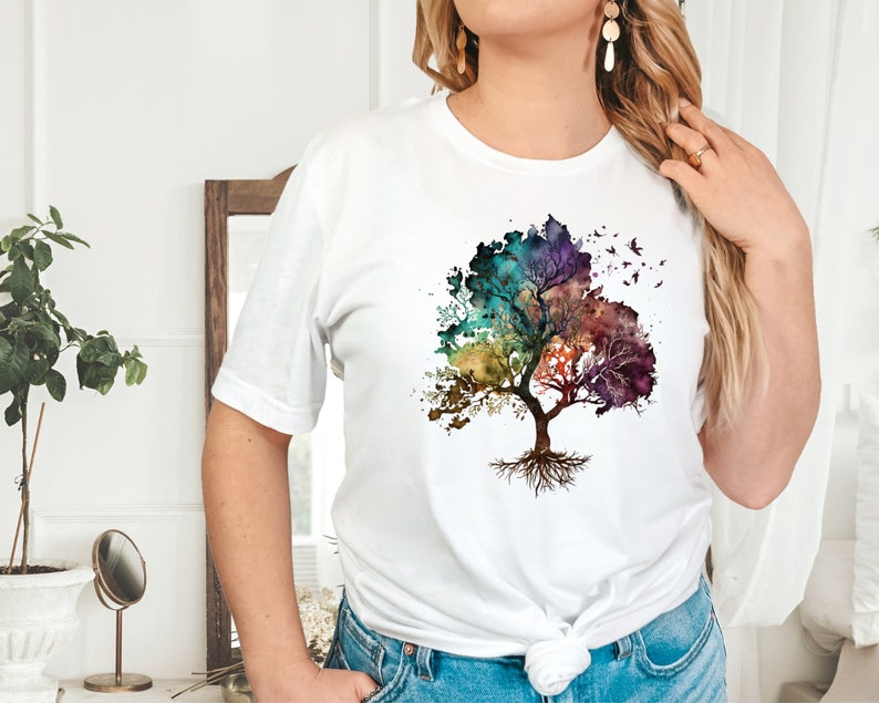 Watercolor Tree Shirt Tree of Life Shirt Tree Lover Tee - Etsy Canada