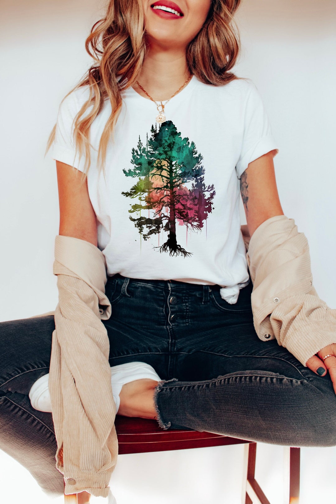 Pine Tree Shirt, Pine Tree Tshirt, Hiking Shirt, Tree Gift for Her ...