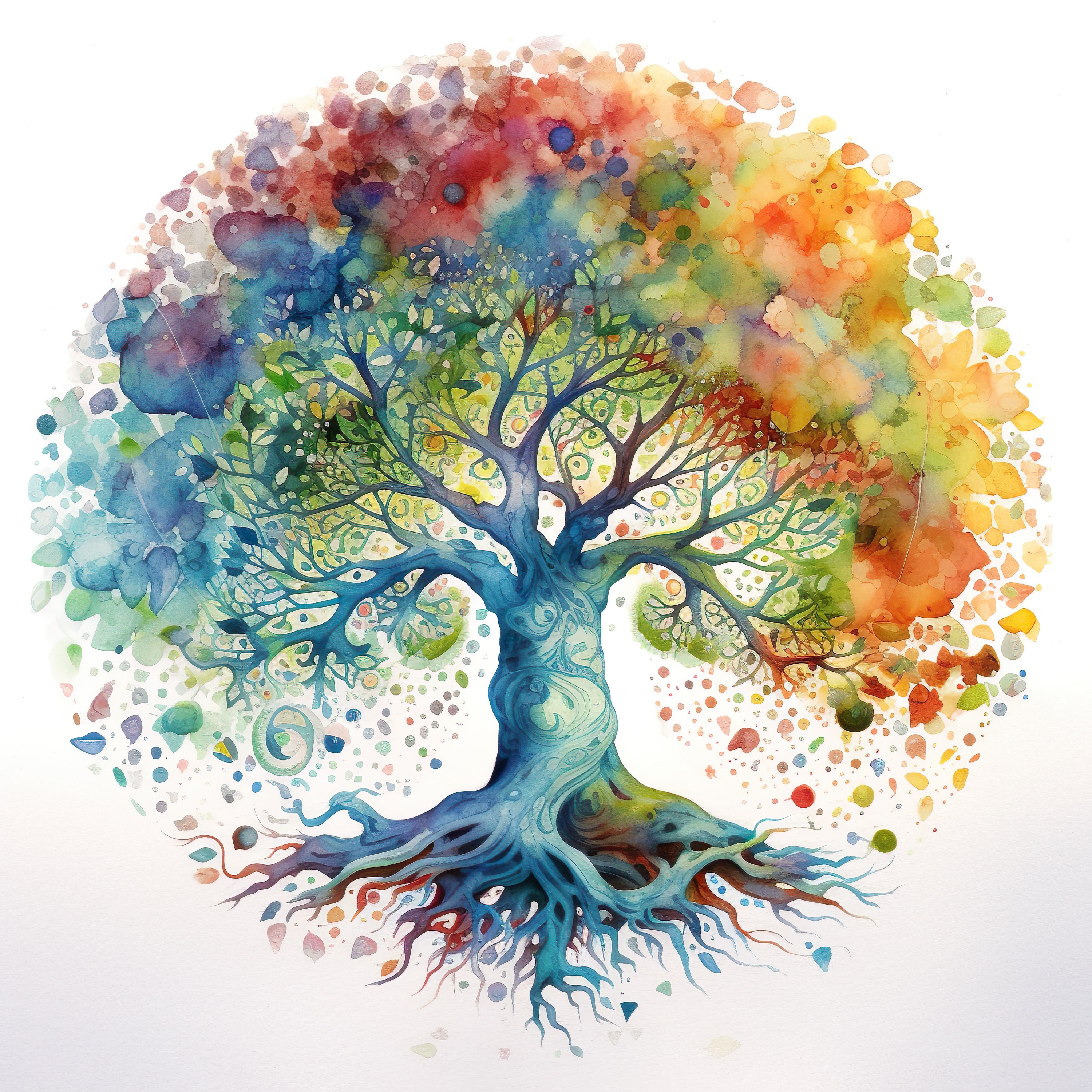 Clipart Tree of Life Unique Clipart Colorful Tree Design Watercolor ...