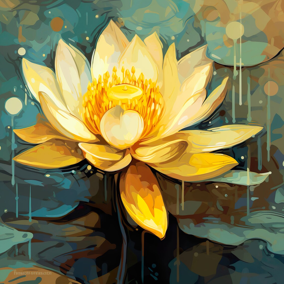 Lotus Flower Digital Watercolor Art Gift Wall Art Lotus Flower Wall ...