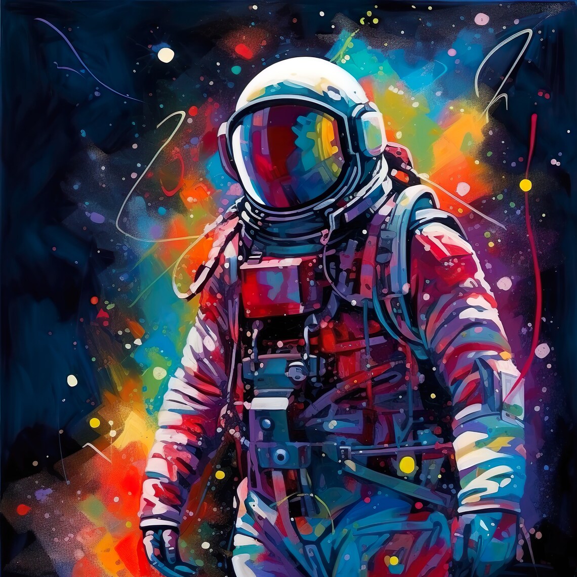 Astronaut Floating Digital Download Art Roommate Gift Space ...