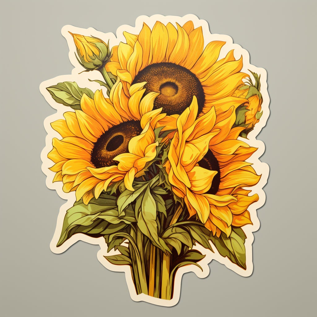 Sunflower Decal Pack Sunflower Sticker Set Luggage Sticker - Etsy