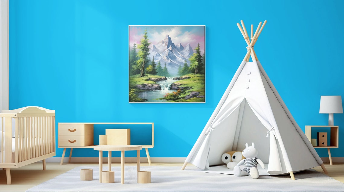 Bob Ross Inspired Serenity Mountain Landscape Art Fast Download ...