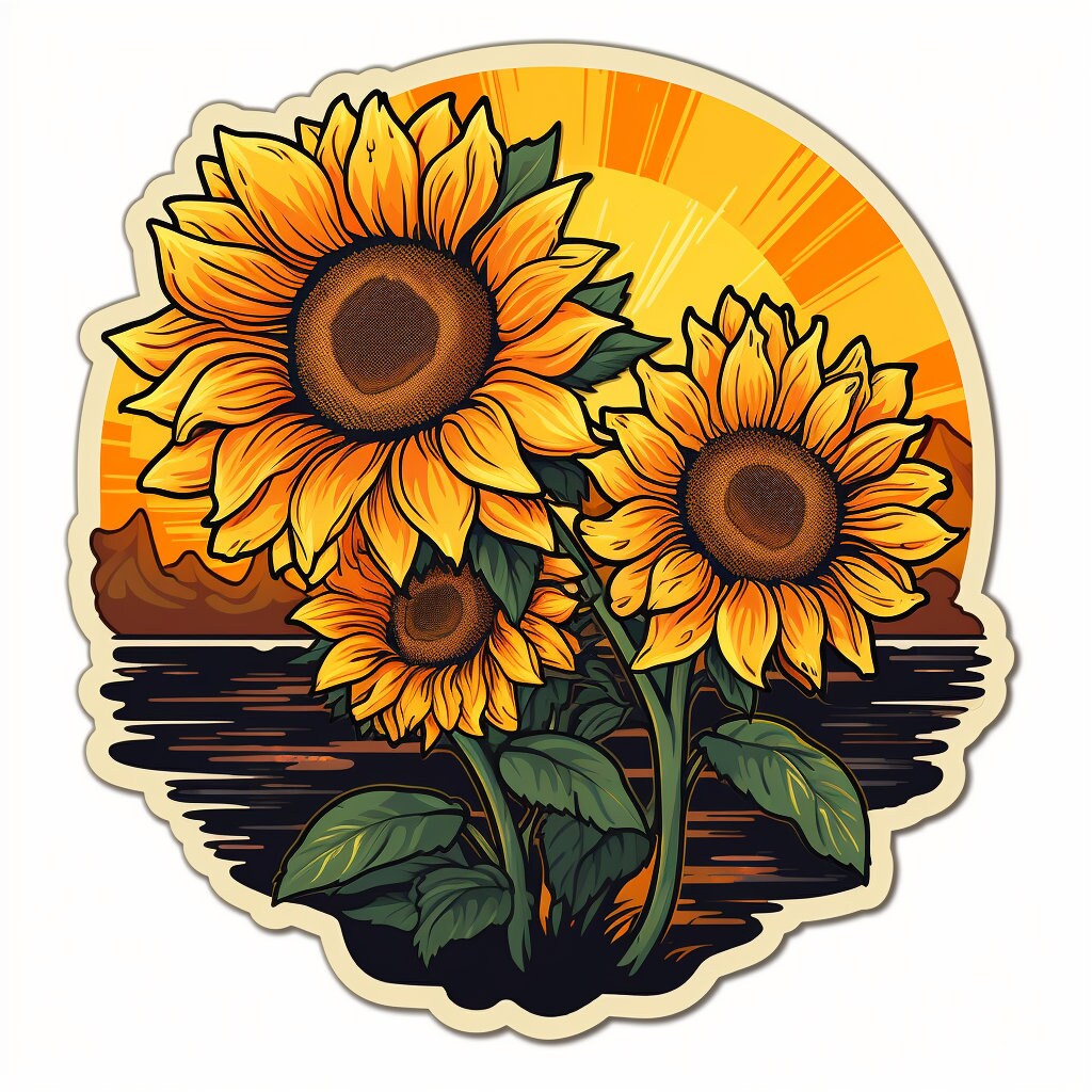 Sunflower Decal Pack Sunflower Sticker Set Luggage Sticker - Etsy