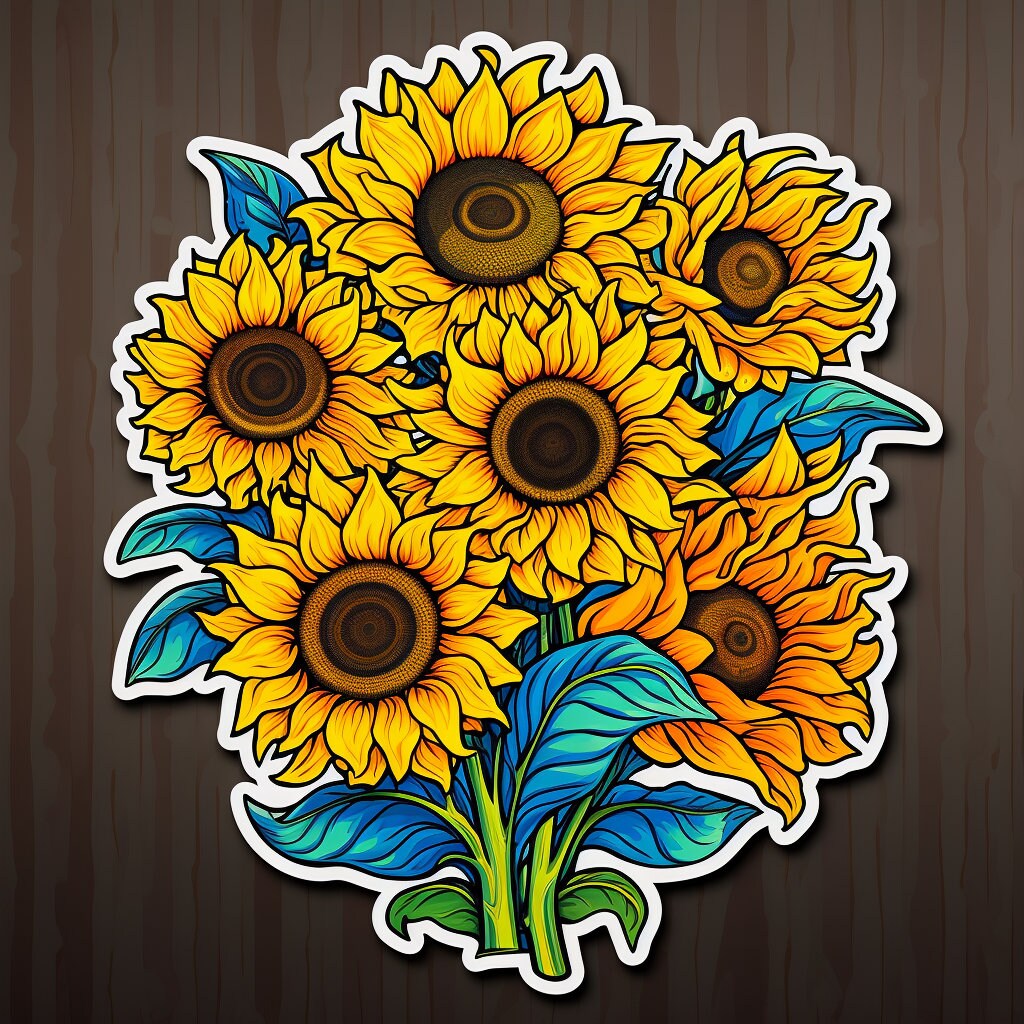 Sunflower Decal Pack Sunflower Sticker Set Luggage Sticker - Etsy
