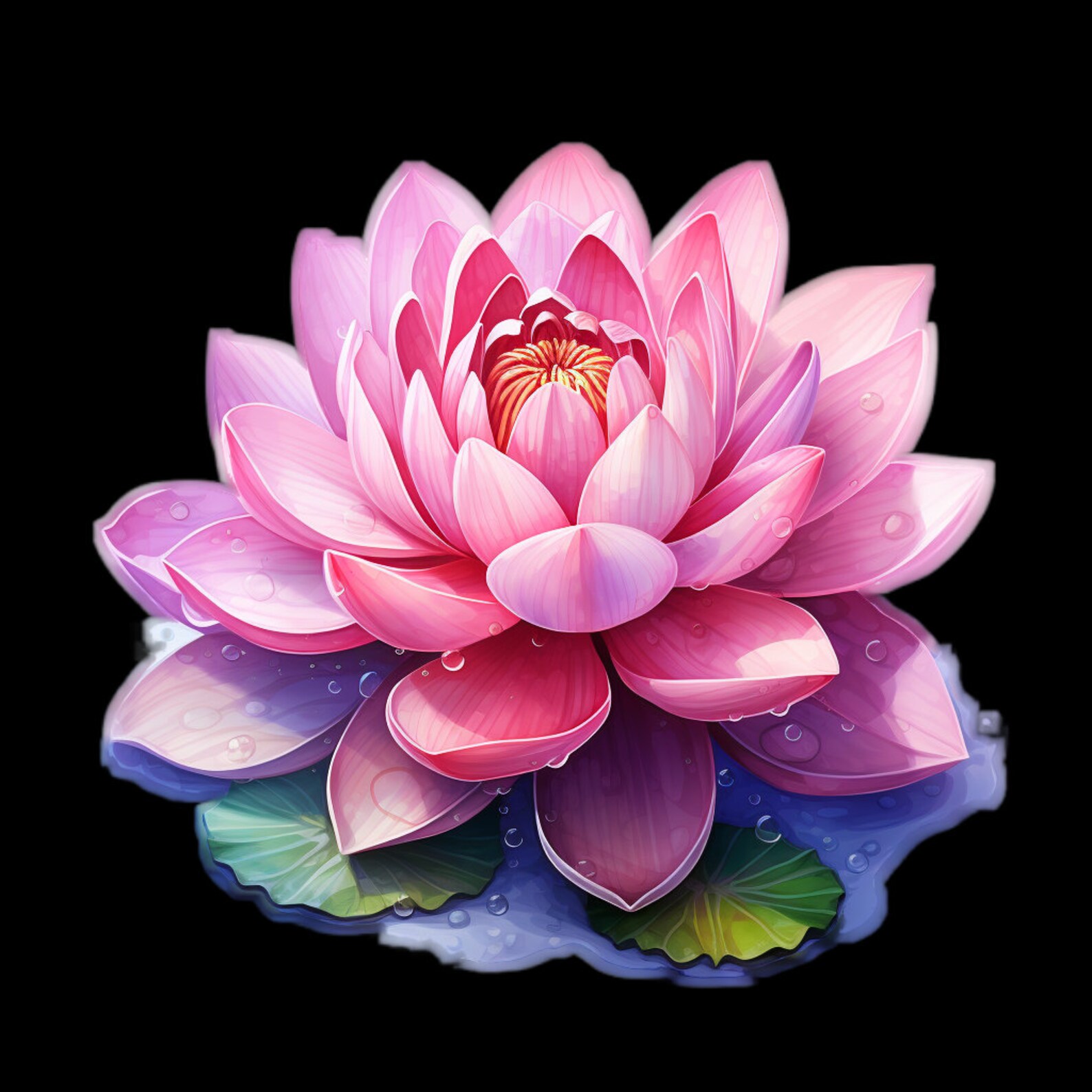 Watercolor Lotus Flower Colorful Clipart Sacred Lotus Clipart for ...