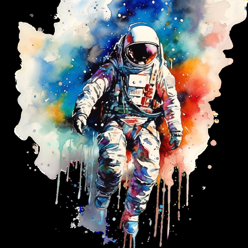 Watercolor Astronaut Clipart Digital Scrapbooking Crafts Space Themed ...
