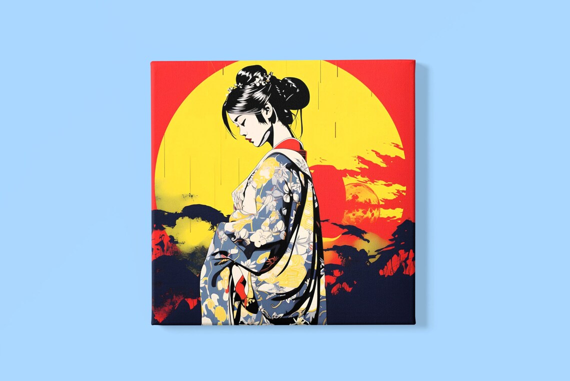 Moon Art Pop Art Moon Japanese Painting Contemporary Moon Art Japanese ...