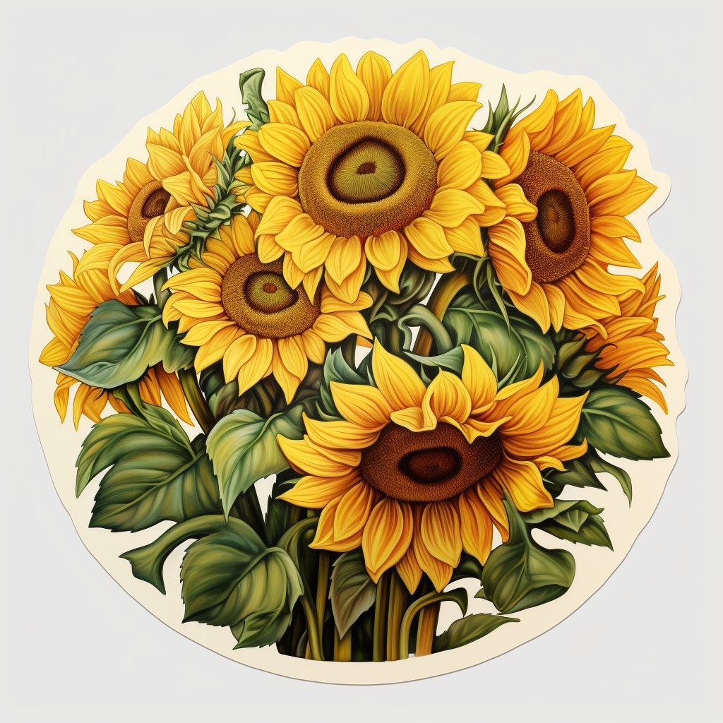 Sunflower Decal Pack Sunflower Sticker Set Luggage Sticker - Etsy