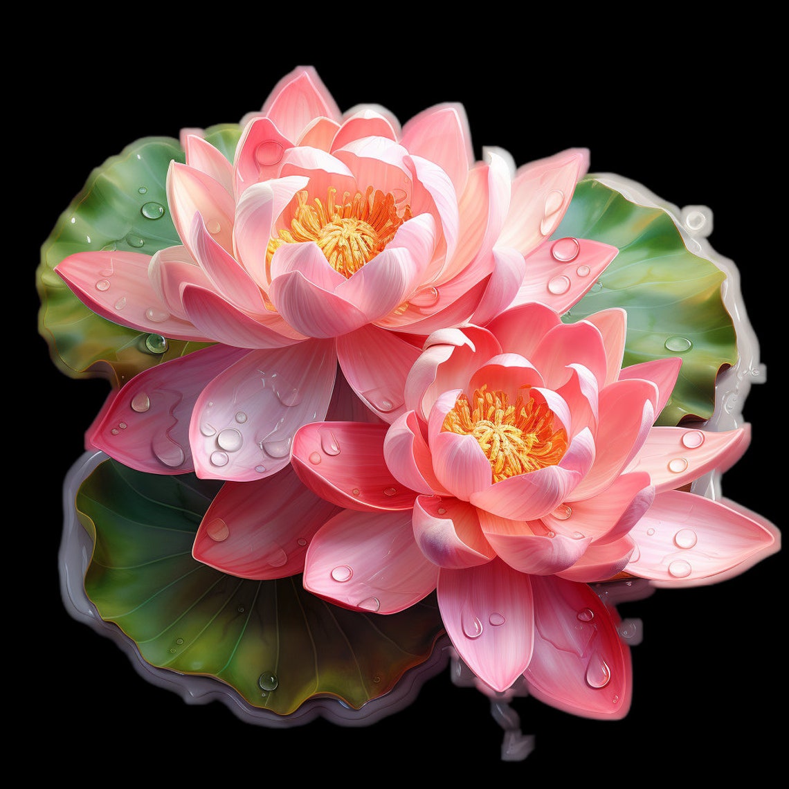 Watercolor Lotus Flower Colorful Clipart Sacred Lotus Clipart for ...