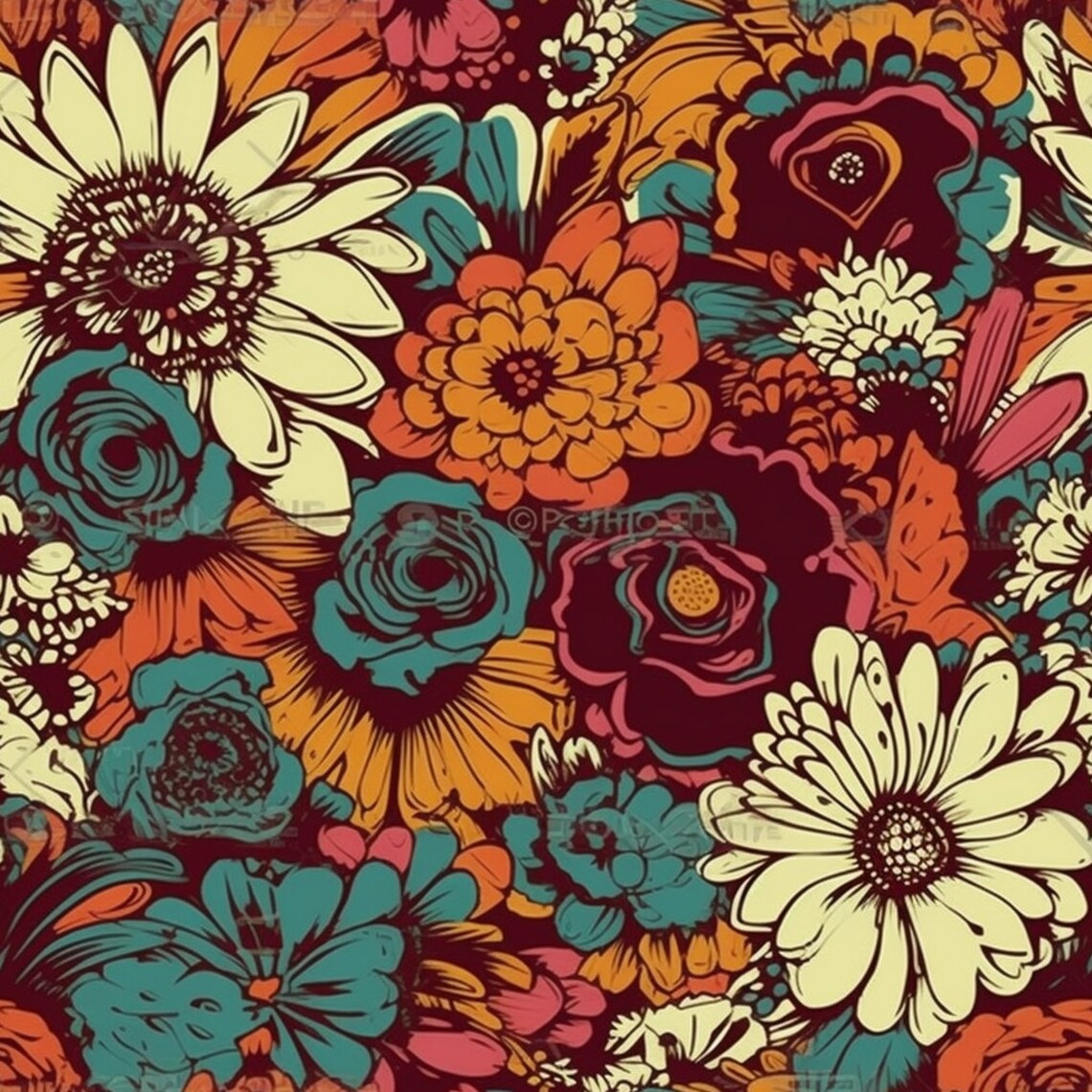 5 Floral Digital Paper - Seamless - Flower Patterns - 5 Designs ...