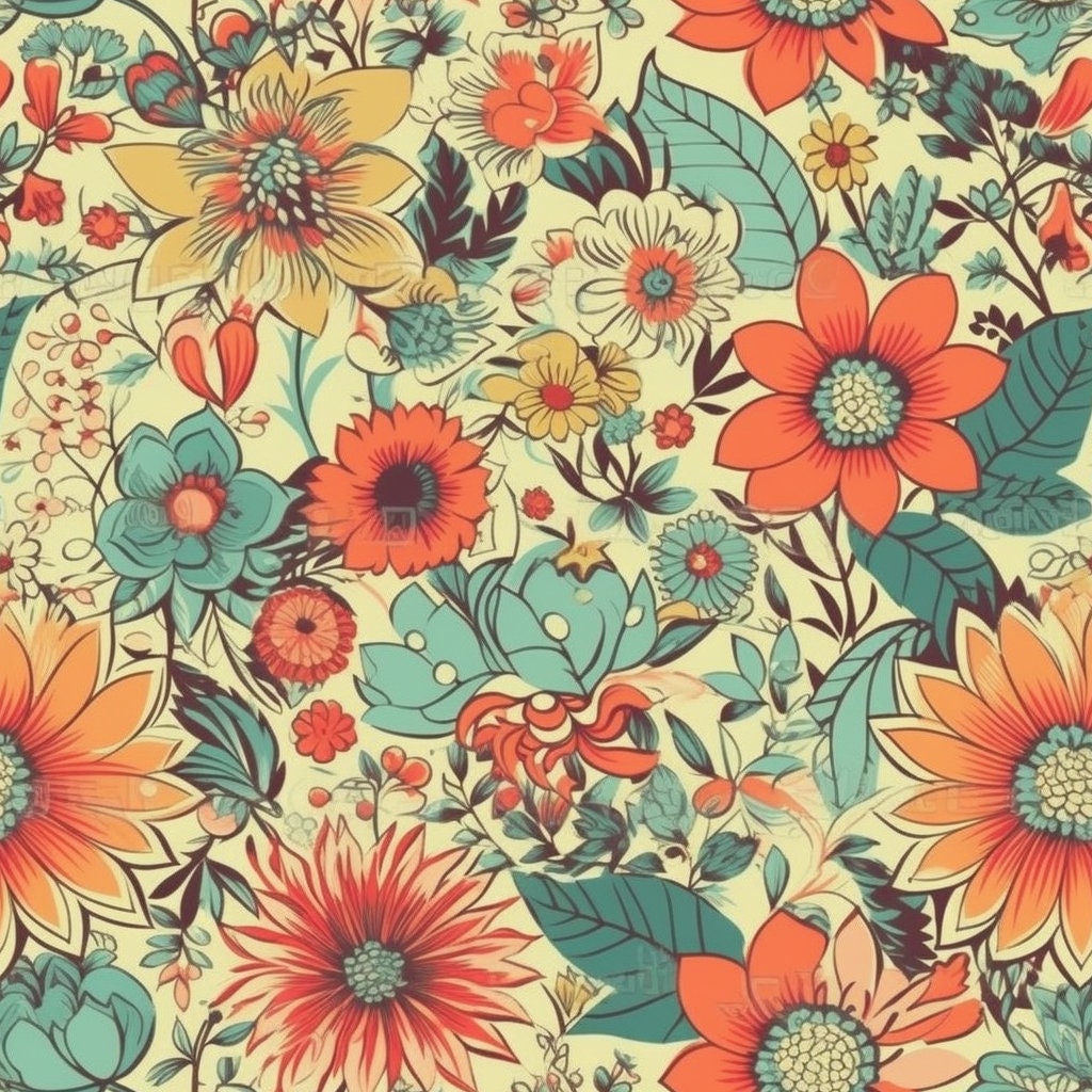 5 Floral Digital Paper - Seamless - Flower Patterns - 5 Designs ...