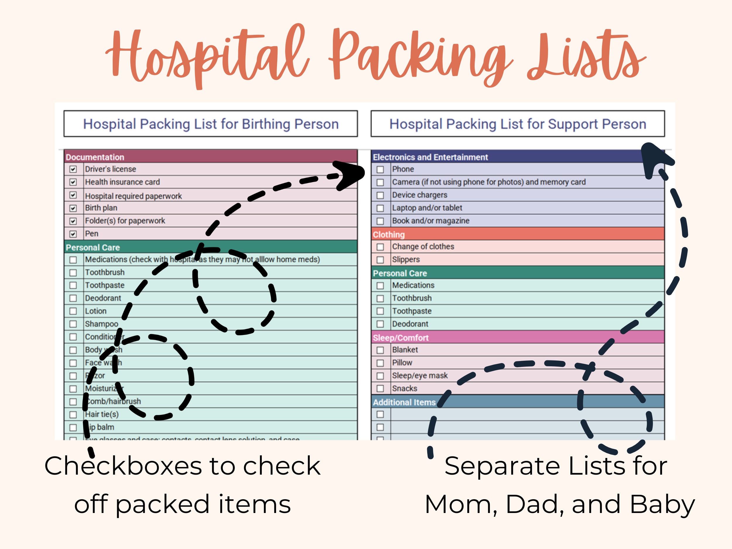 New Baby Excel Spreadsheet, Baby Shopping List, Newborn Checklist ...