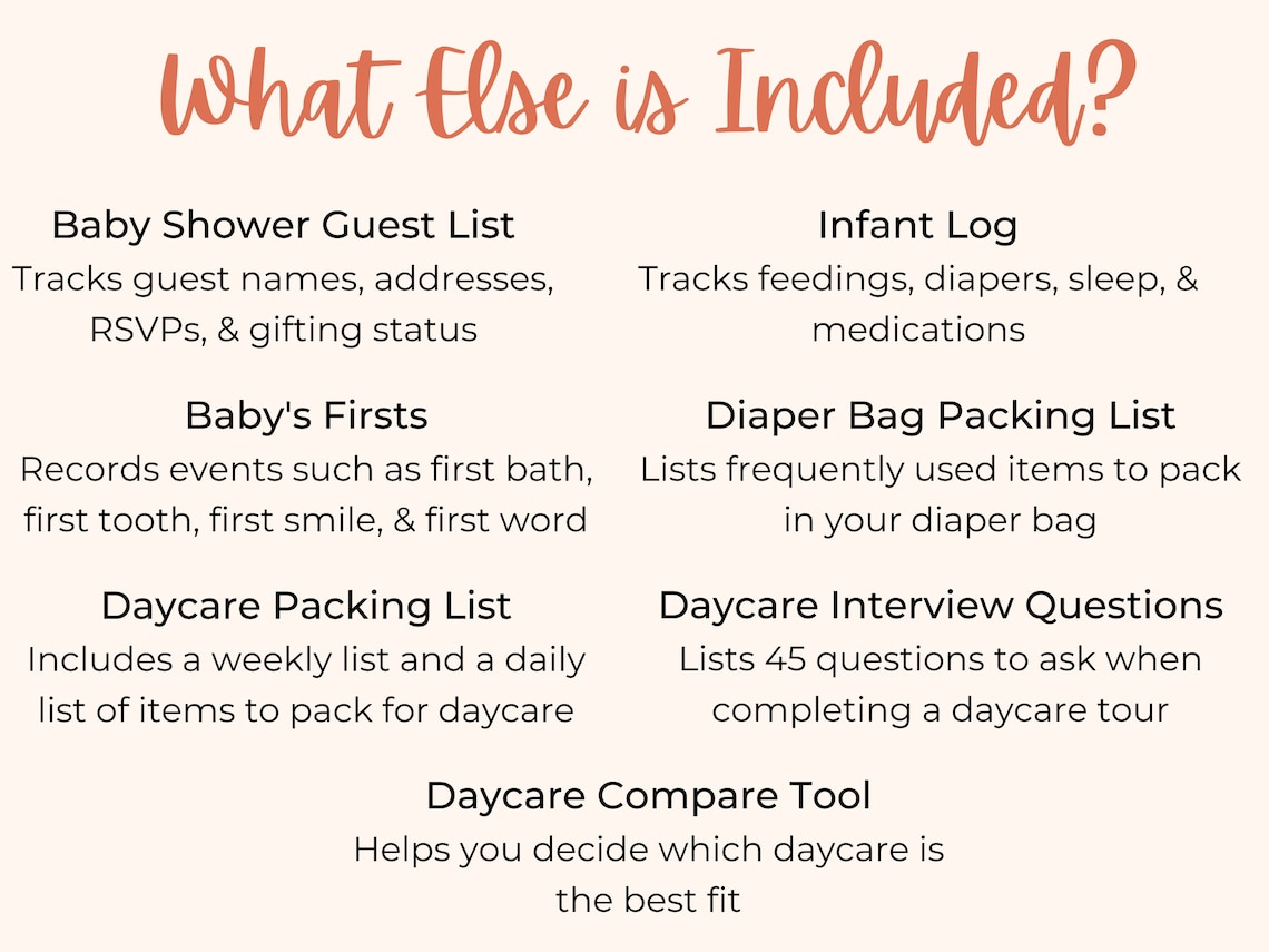 New Baby Excel Spreadsheet, Baby Shopping List, Newborn Checklist ...