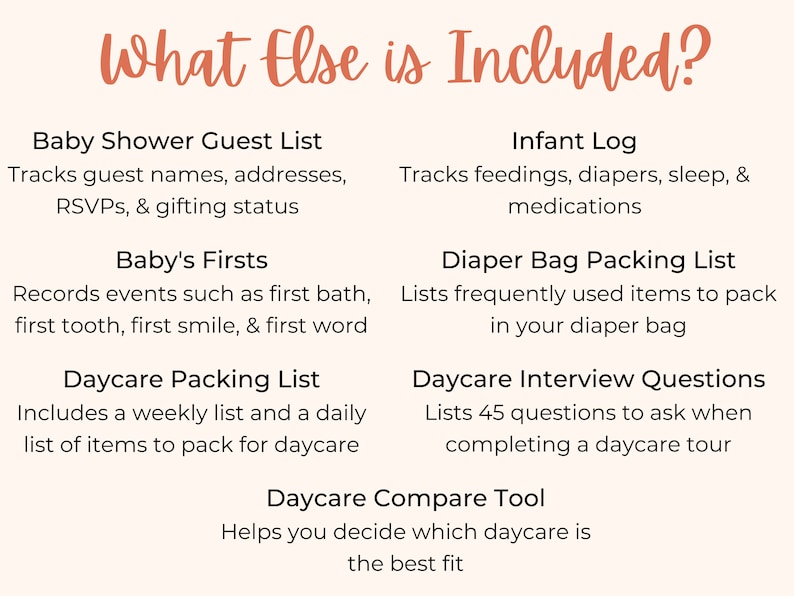 New Baby Excel Spreadsheet, Baby Shopping List, Newborn Checklist ...