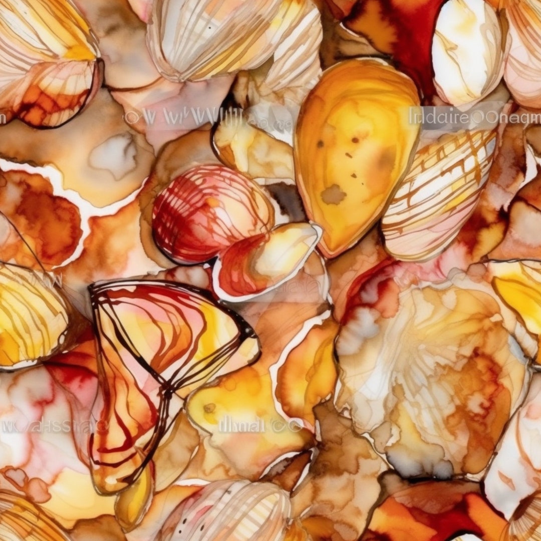 Digital Download Repeatable Pattern Alcohol Ink Shells 002 - Etsy