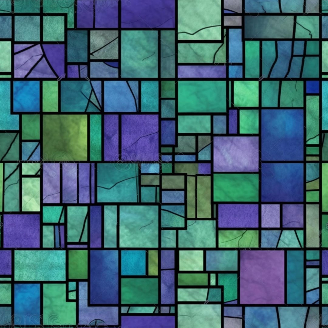 Digital Download, Repeatable Pattern, Stained Glass Squares, Blue ...