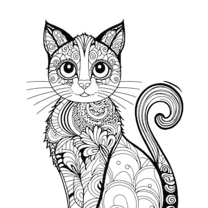 cat dreaming coloring pages