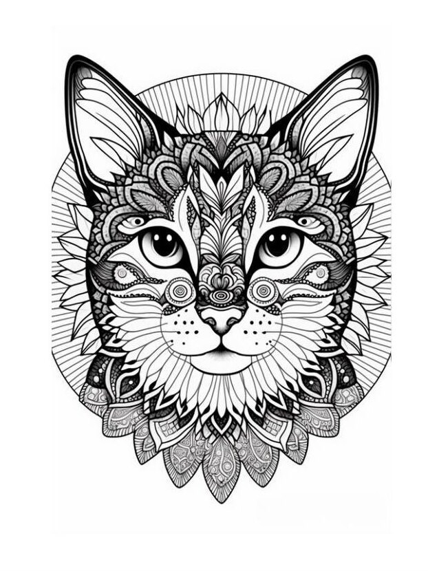 Mandala Cat Dreams the BIG Cat Coloring Book for Children and Adults ...
