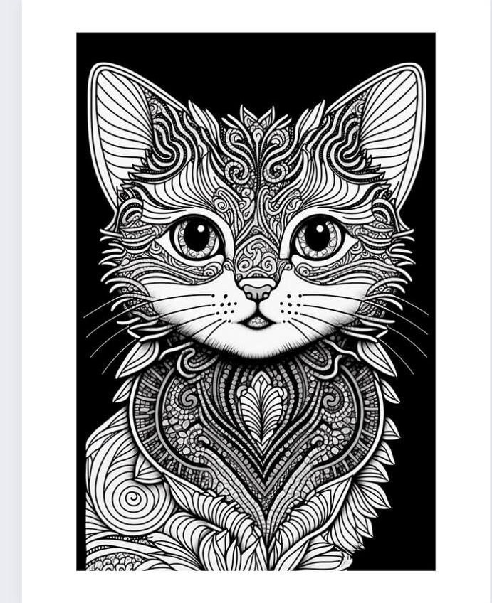 Mandala Cat Dreams the BIG Cat Coloring Book for Children and Adults ...