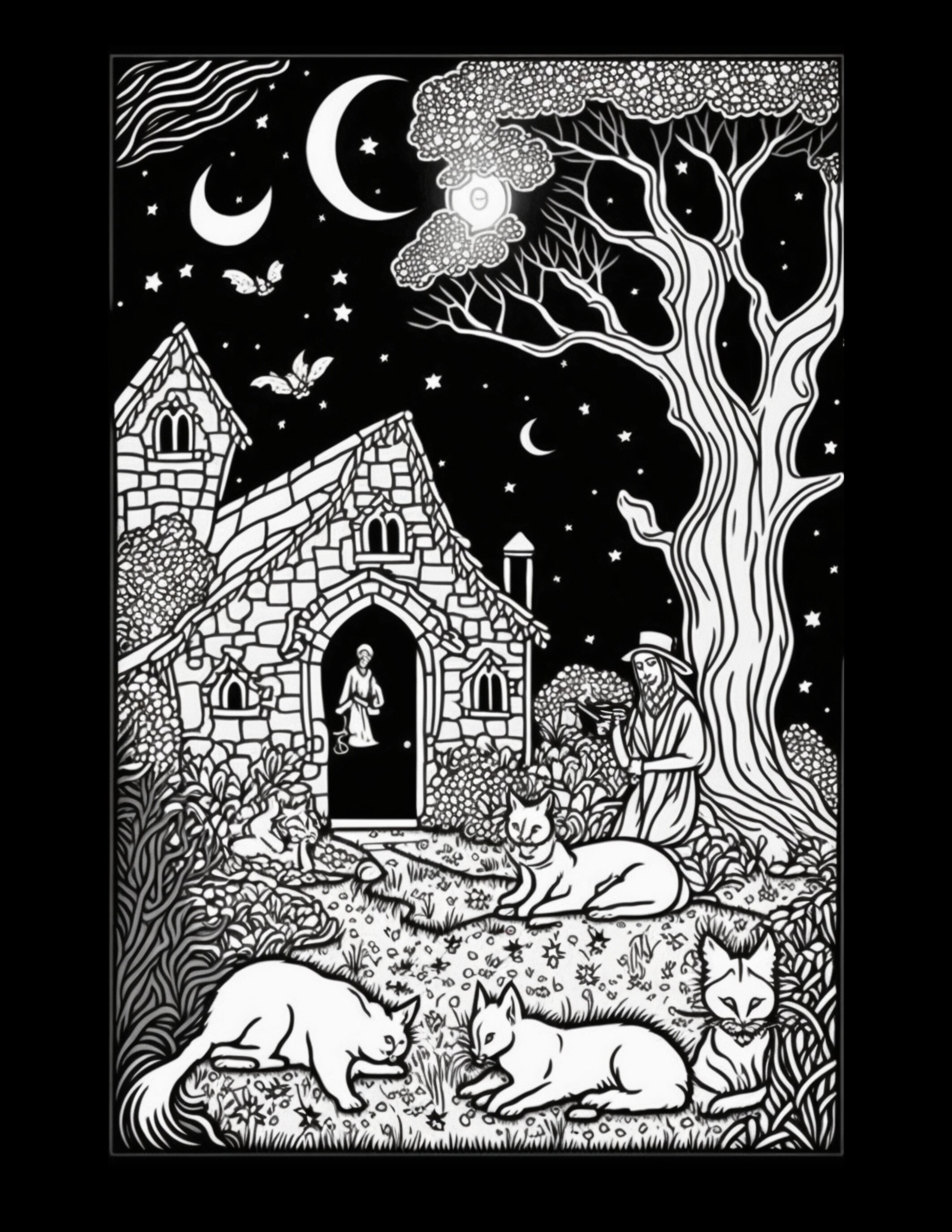 Cats of Ulthar - A Lovecraft Coloring Book (30 Drawings) _ Instant ...