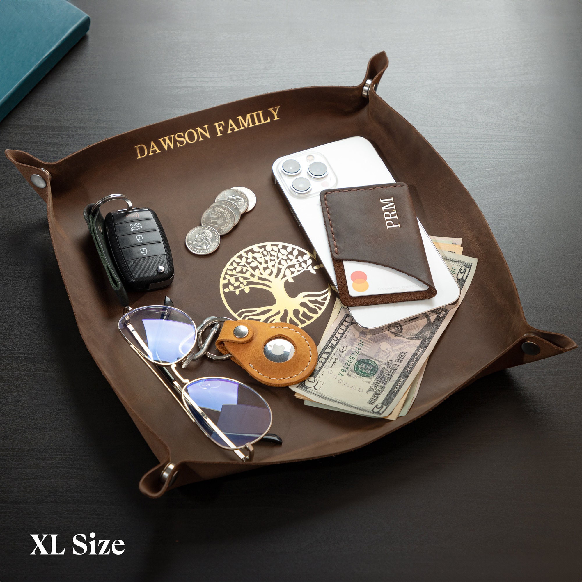 Custom Leather Valet Tray, Personalized Gift for Men, Gift for Him ...