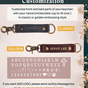 Personalized Leather Keychain Gift for Men, Custom Leather Key Fob ...