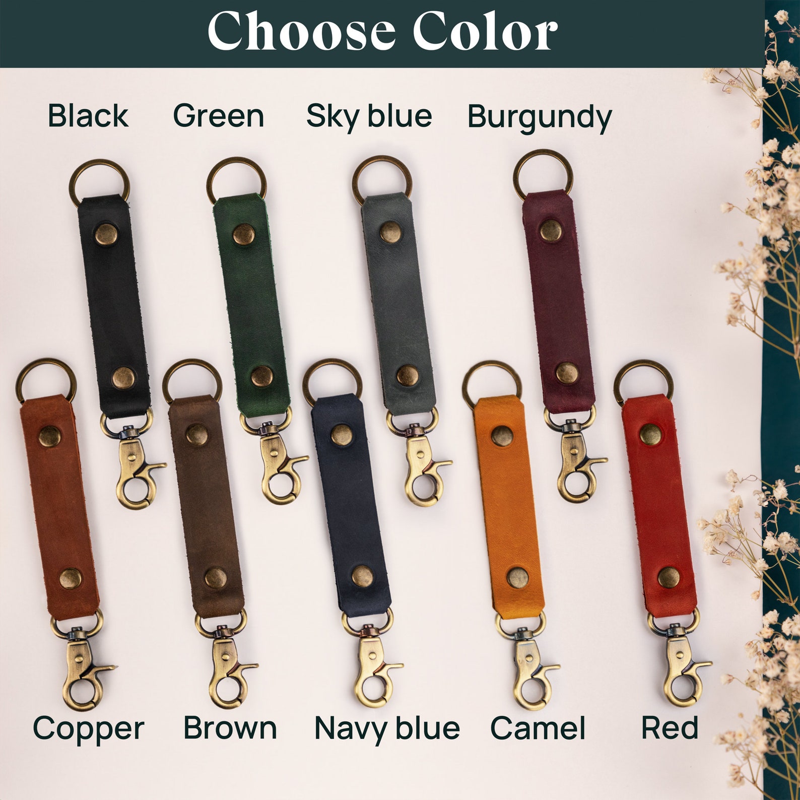 Personalized Leather Keychain Gift for Men, Custom Leather Key Fob ...