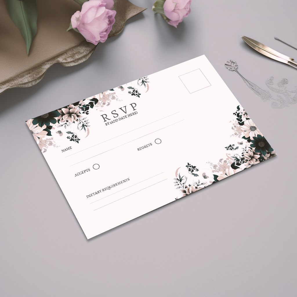 Modern Wedding Invitation Template Instant Download Elegant DIY Invite ...