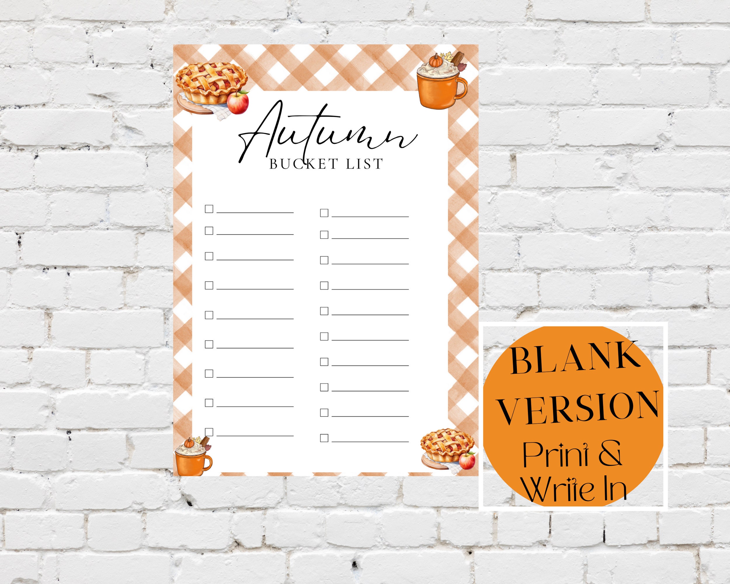 Fall Bucket List Printable, Autumn Bucket List Template, Editable Fall Bucket List, Autumn ...
