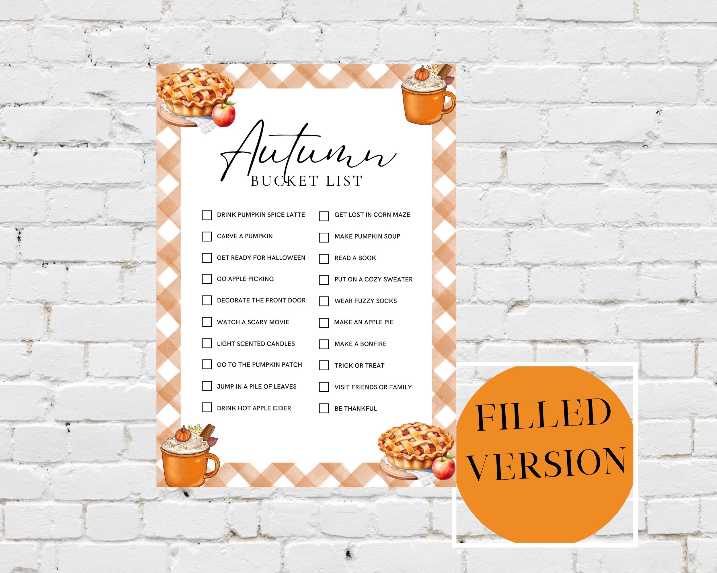 Fall Bucket List Printable, Autumn Bucket List Template, Editable Fall ...