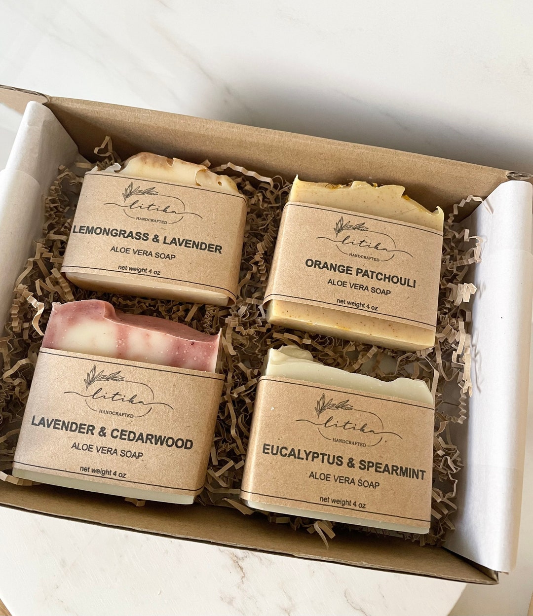 Soap Gift Box - Choose Four Soaps - All Natural Soap Gift Set - Palm ...