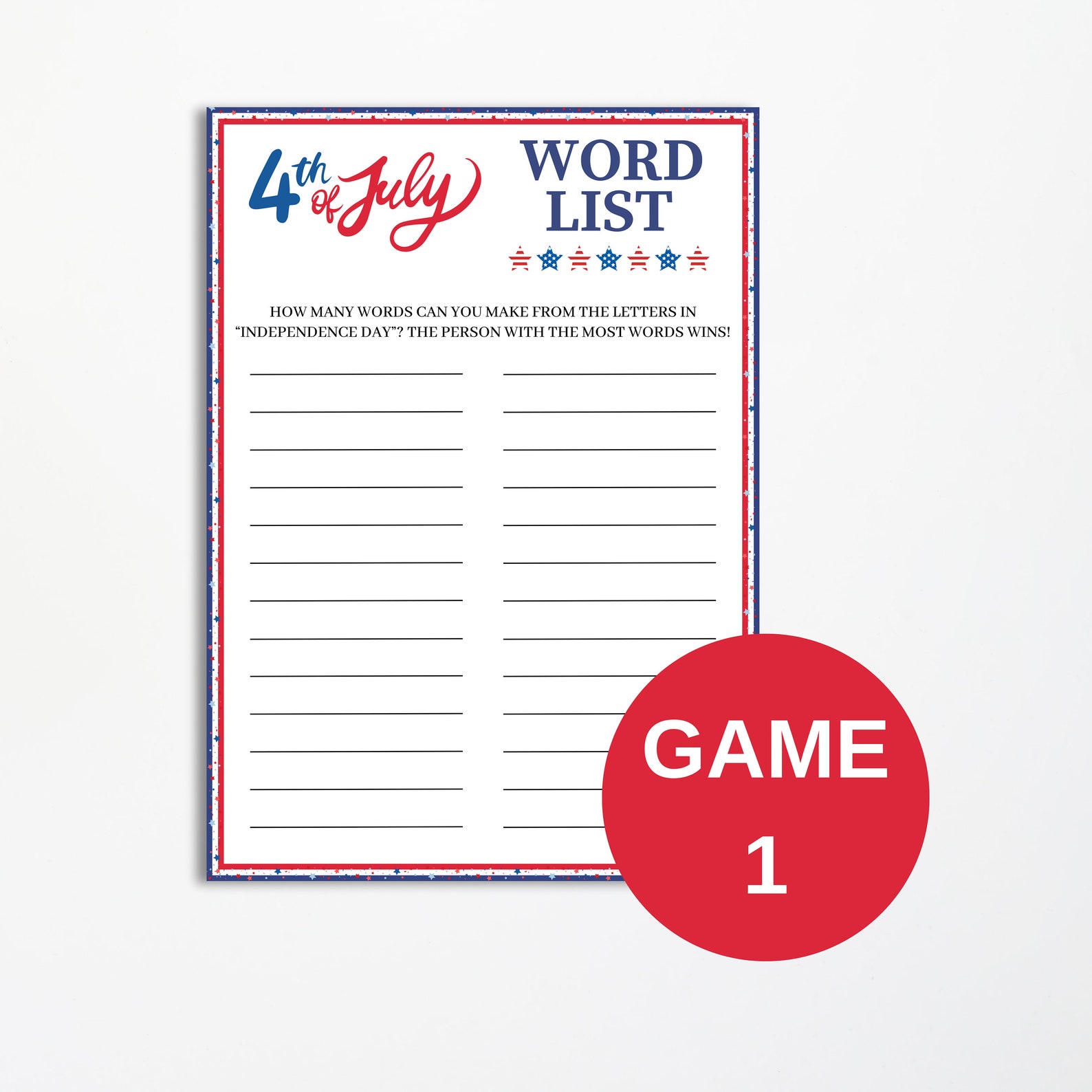 4th of July Games, July 4th Games, Independence Day Games, Patriotic ...