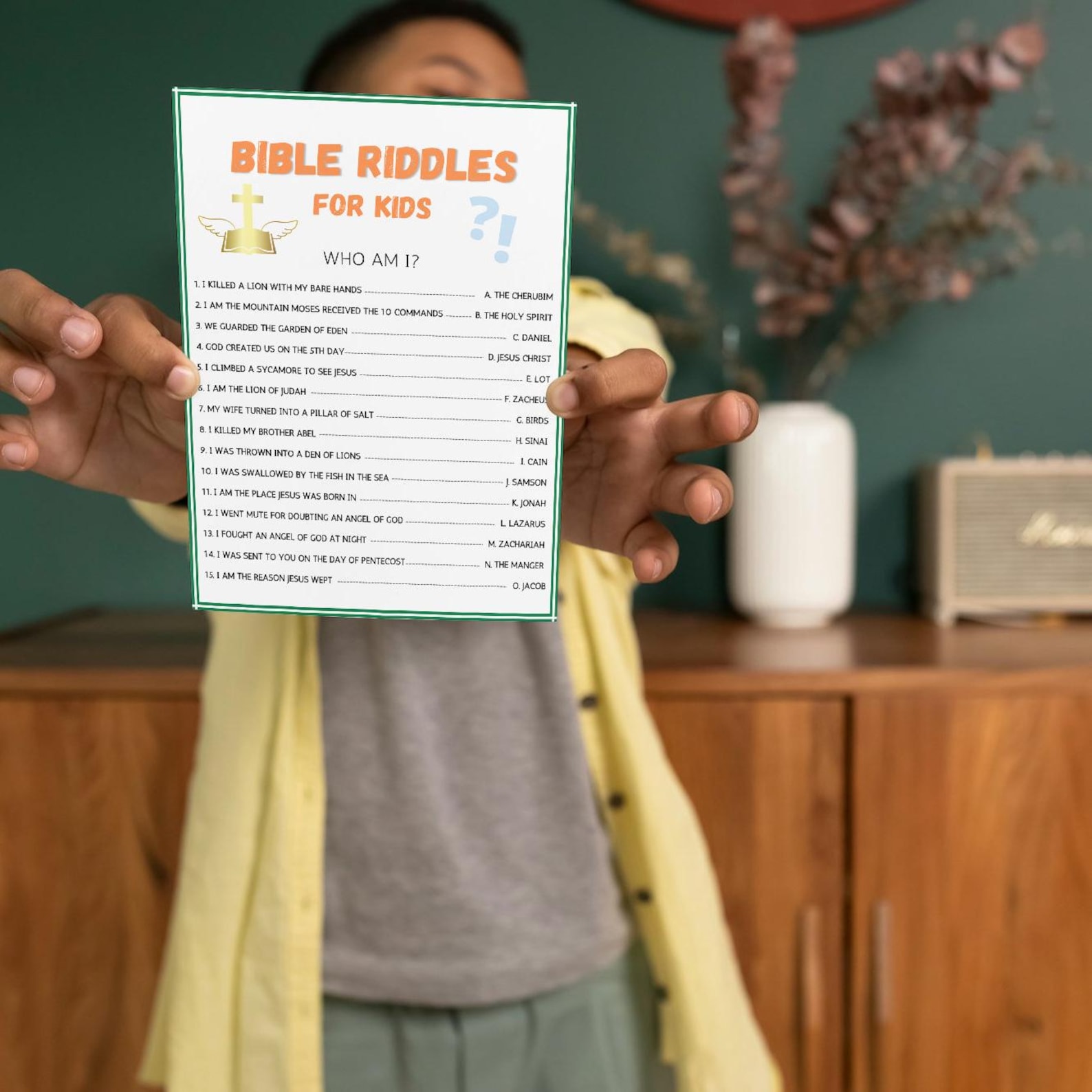 Bible Games Who Am I Bible Riddles for Kids, Sunday School Games, Kids ...