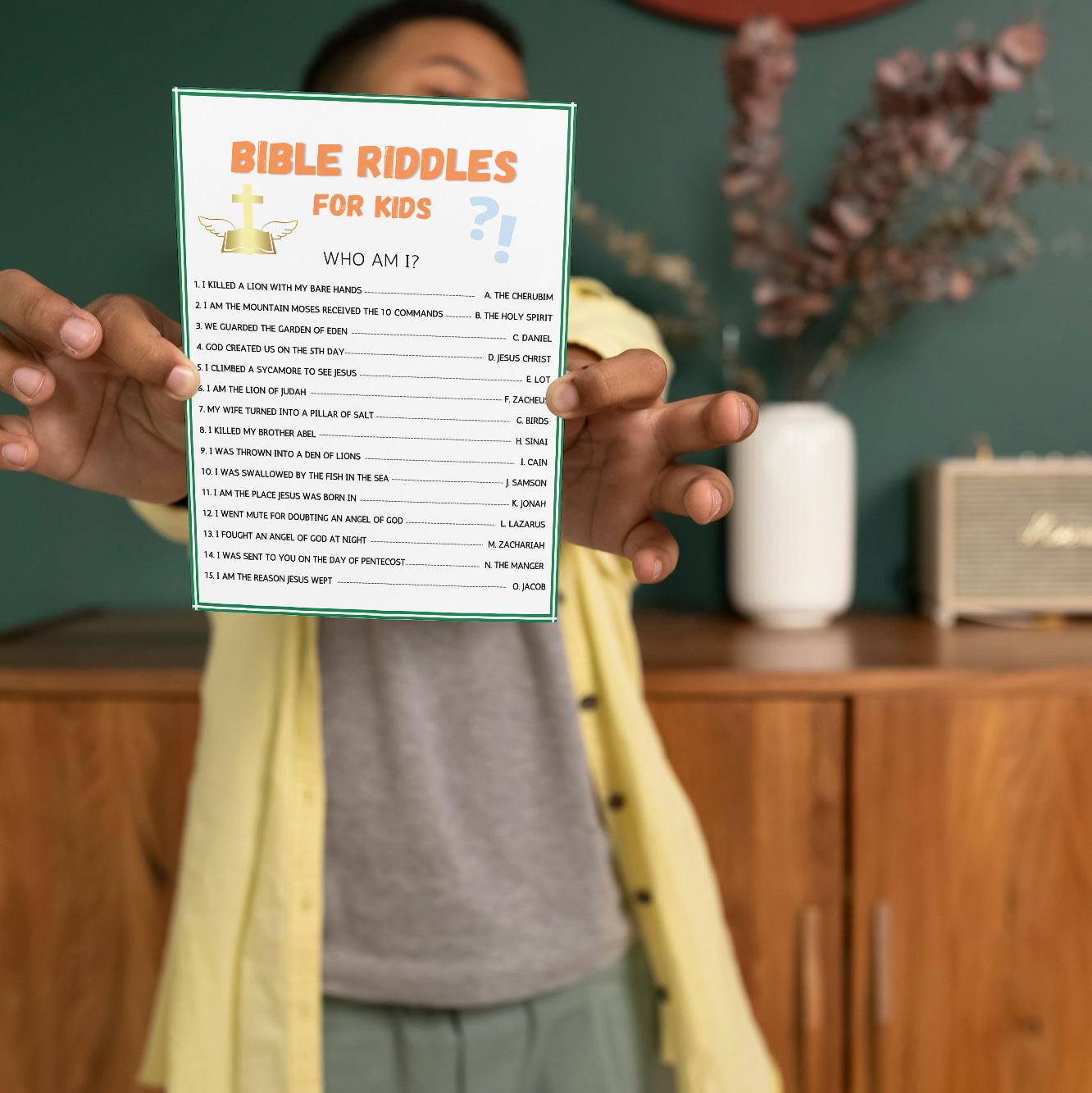 Bible Games Who Am I Bible Riddles for Kids, Sunday School Games, Kids ...