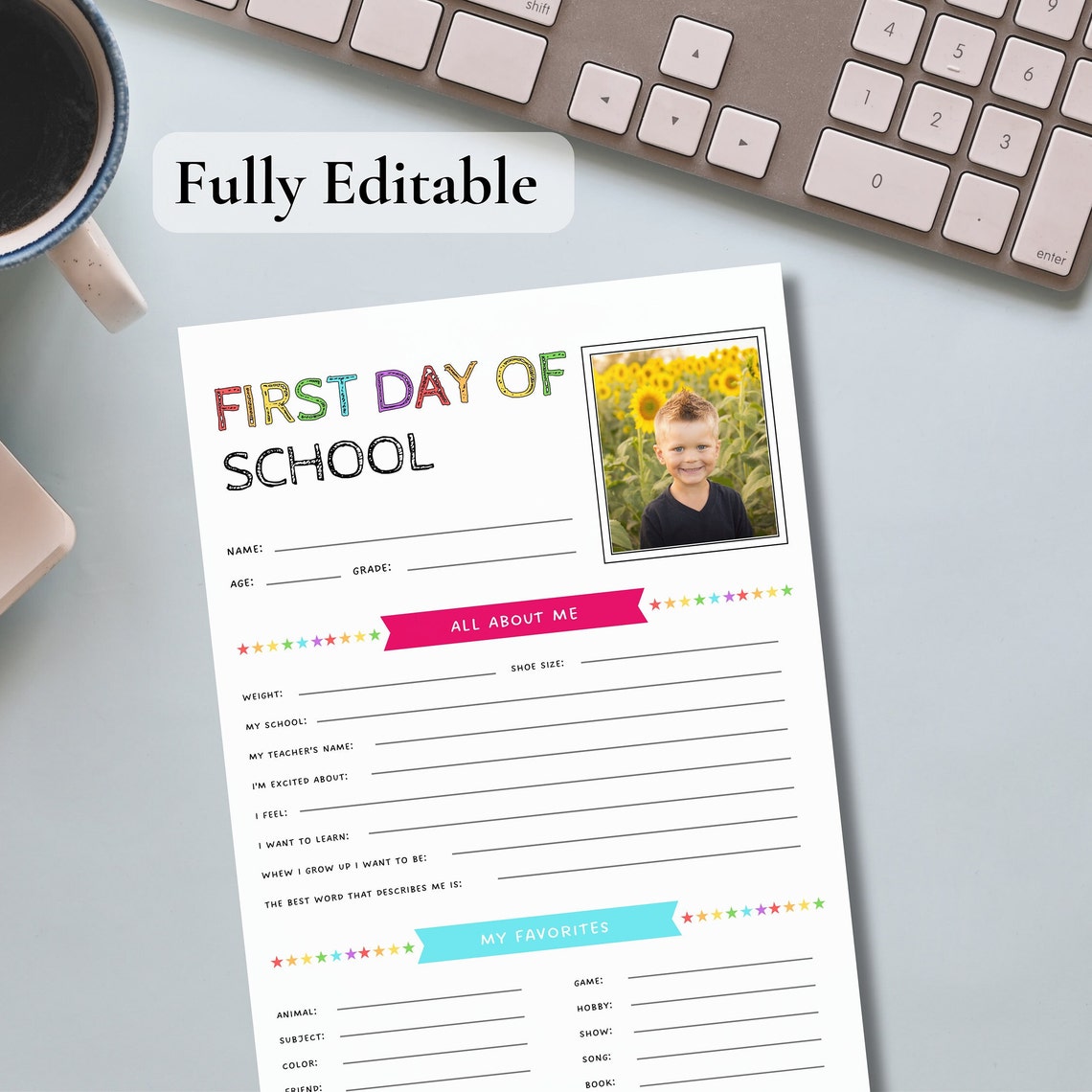 First Day of School Questionnaire, Back to School Questionnaire, Back ...