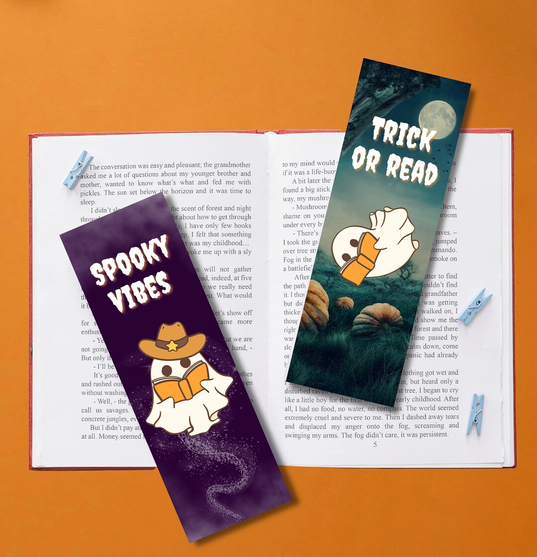 Ghost Bookmarks Halloween Bookmarks Spooky Bookmarks - Etsy