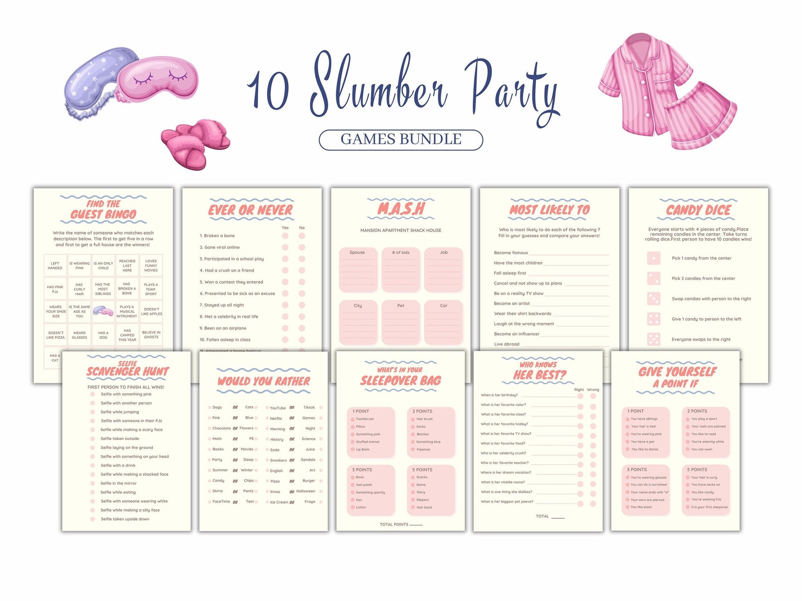Slumber Party Games. Sleepover Games, Tweens Party, Teen Birthday Games ...